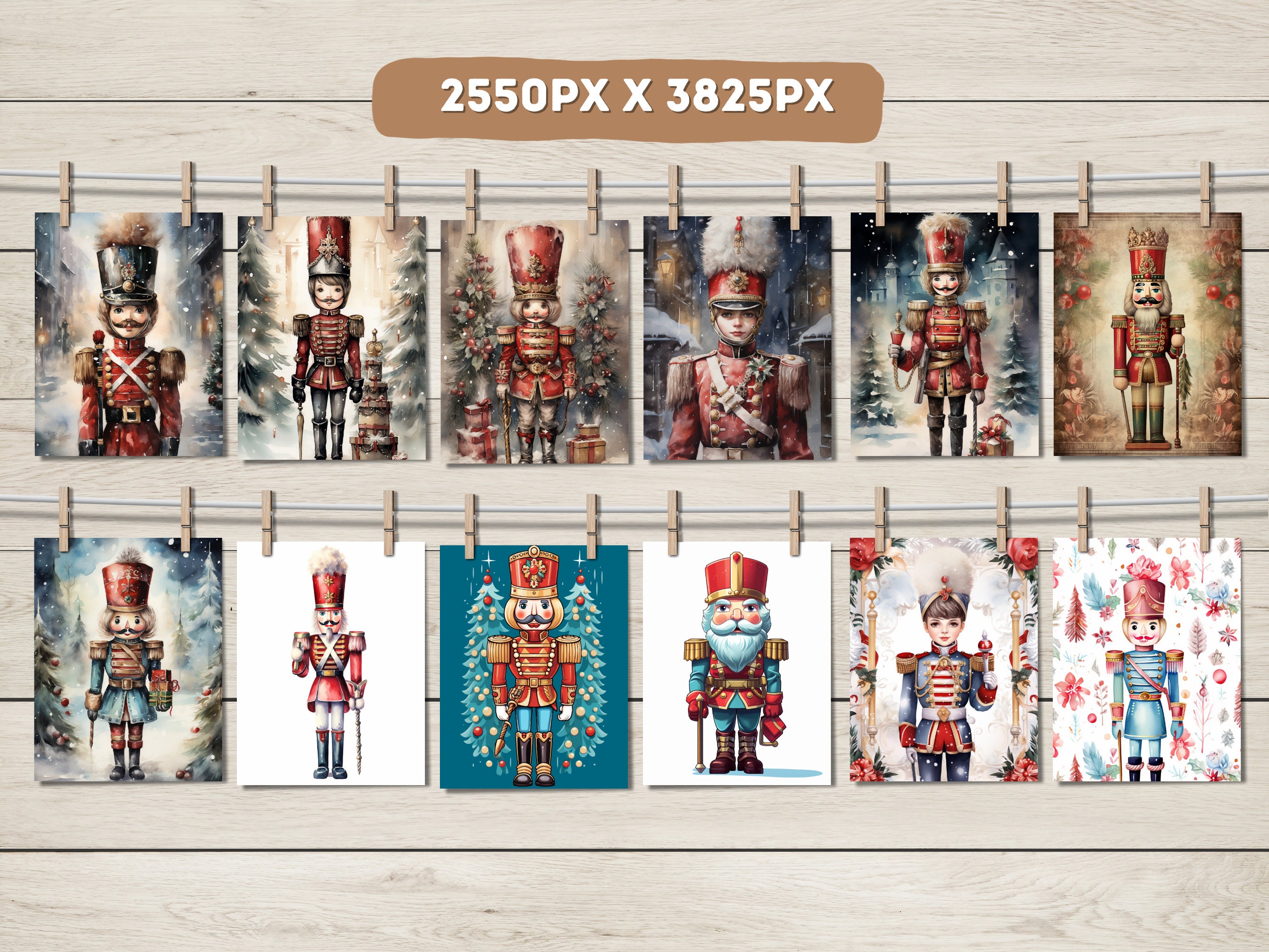 Christmas Nutcracker Digital Paper Kit: Vintage Junk Journal Ephemera ...