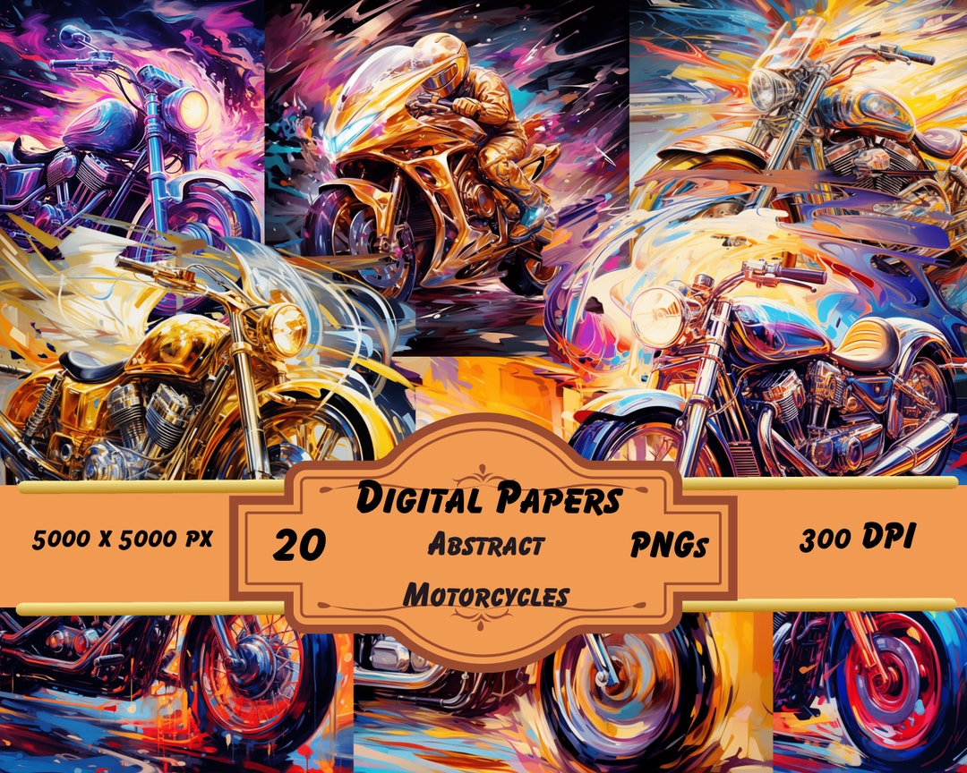 Abstract Motorcycle Clipart 20 High-quality Pngs Card - Etsy