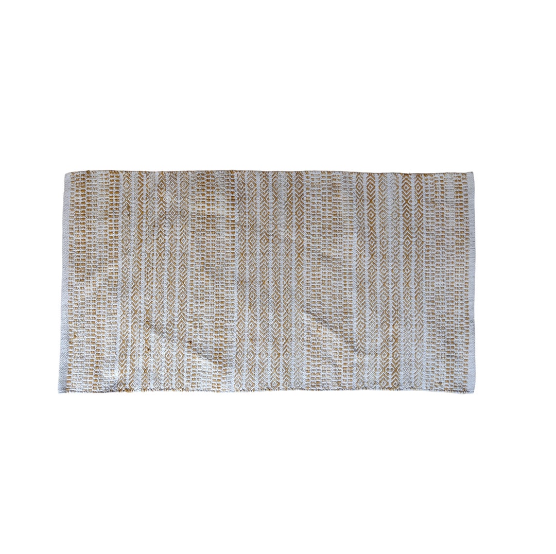 Hand Woven White Beige Runner Rugs Customized Flat Woven Rugs Small ...