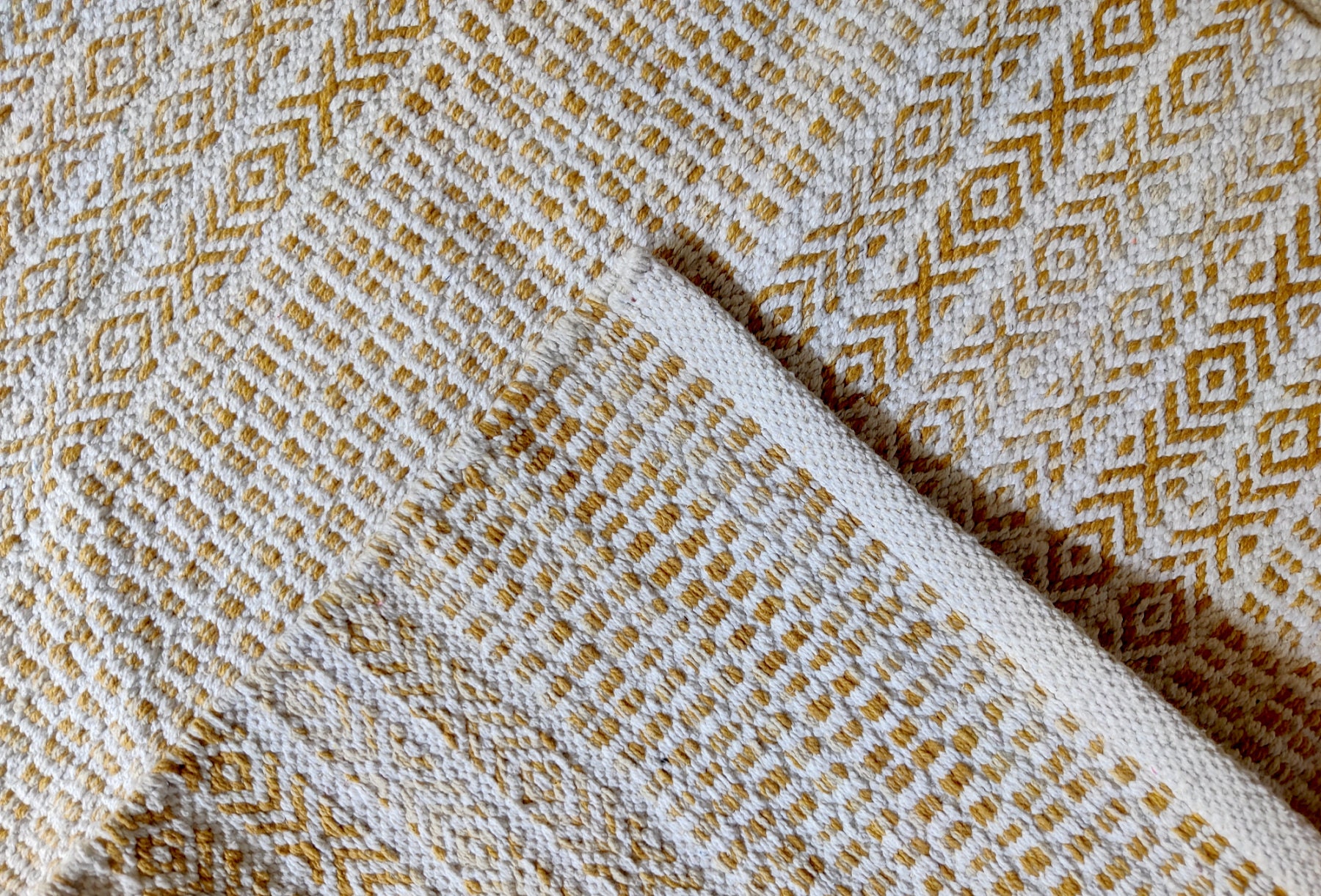 Hand Woven White Beige Runner Rugs Customized Flat Woven Rugs Small ...