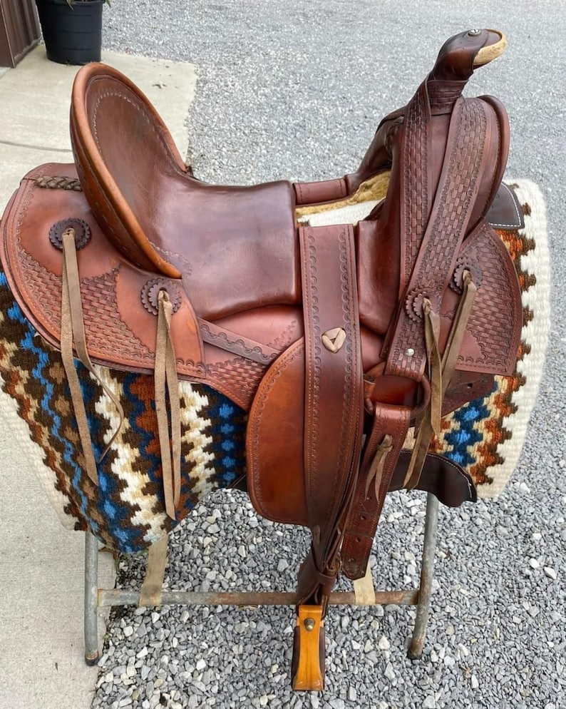 Premium Wade Tree A Fork Western Leather Roping Ranch Work Equestrian ...