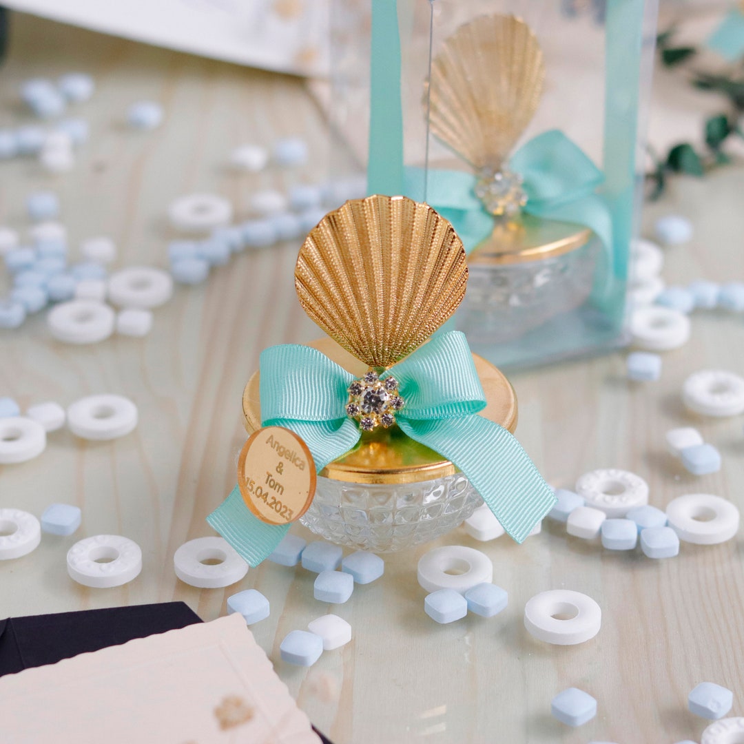 Personalized Sea Shell Candy Jars Beach Theme Wedding Favors Unique ...