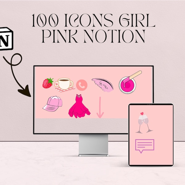 Pink Notion Icons - Etsy