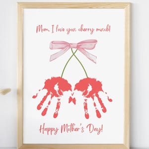 Mother's Day Handprint Craft, Cherry Handprint for Mom, Mother's Day ...