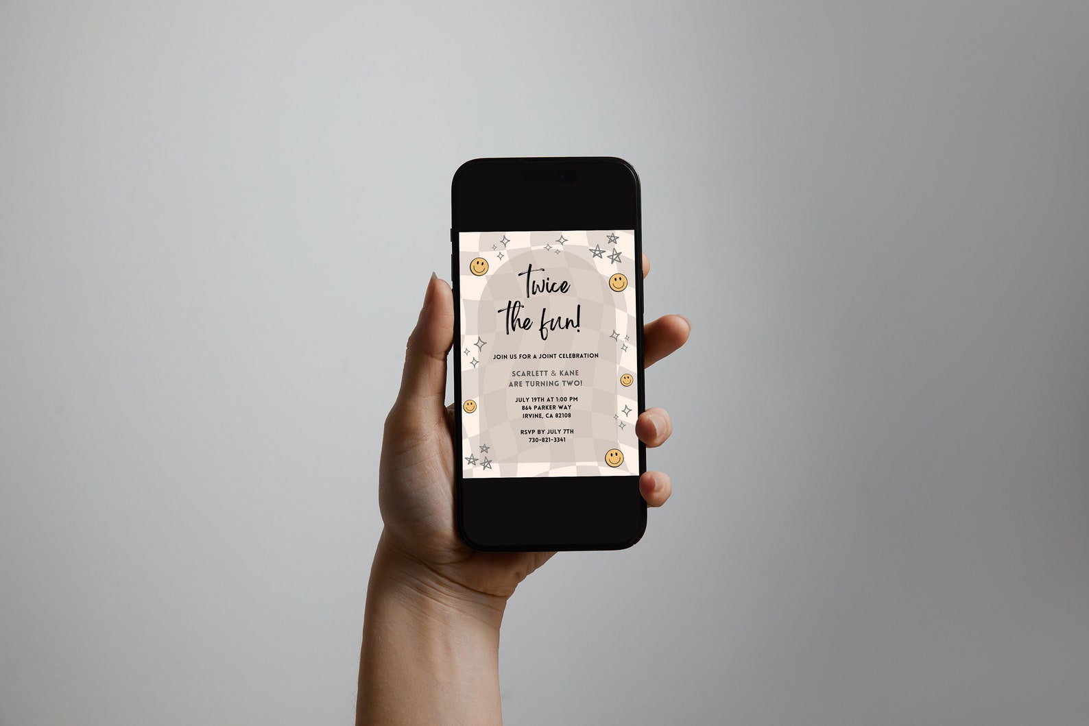 Twice the Fun Twin Birthday Invitation Template, Twin Birthday ...