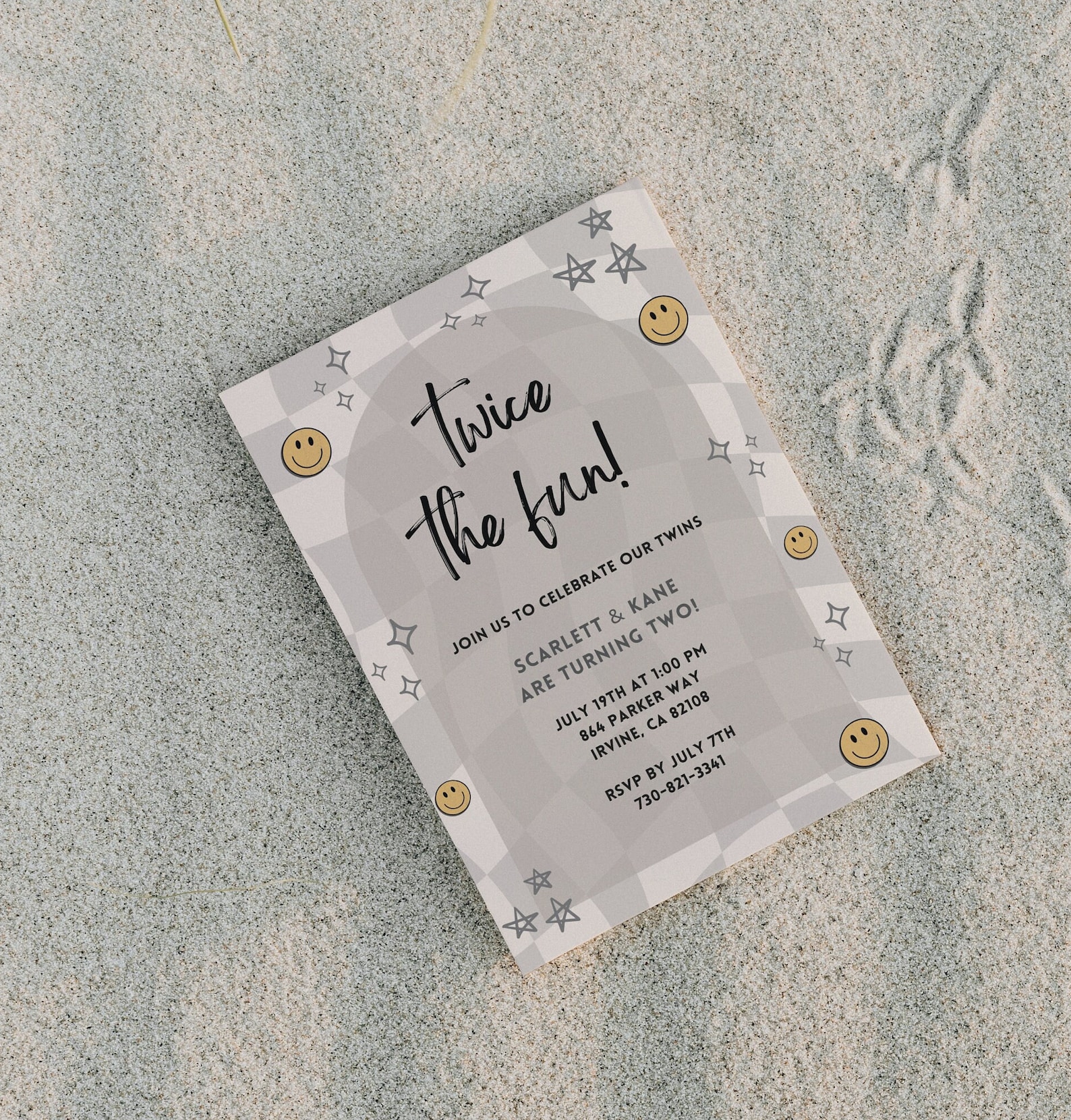 Twice the Fun Twin Birthday Invitation Template, Twin Birthday ...