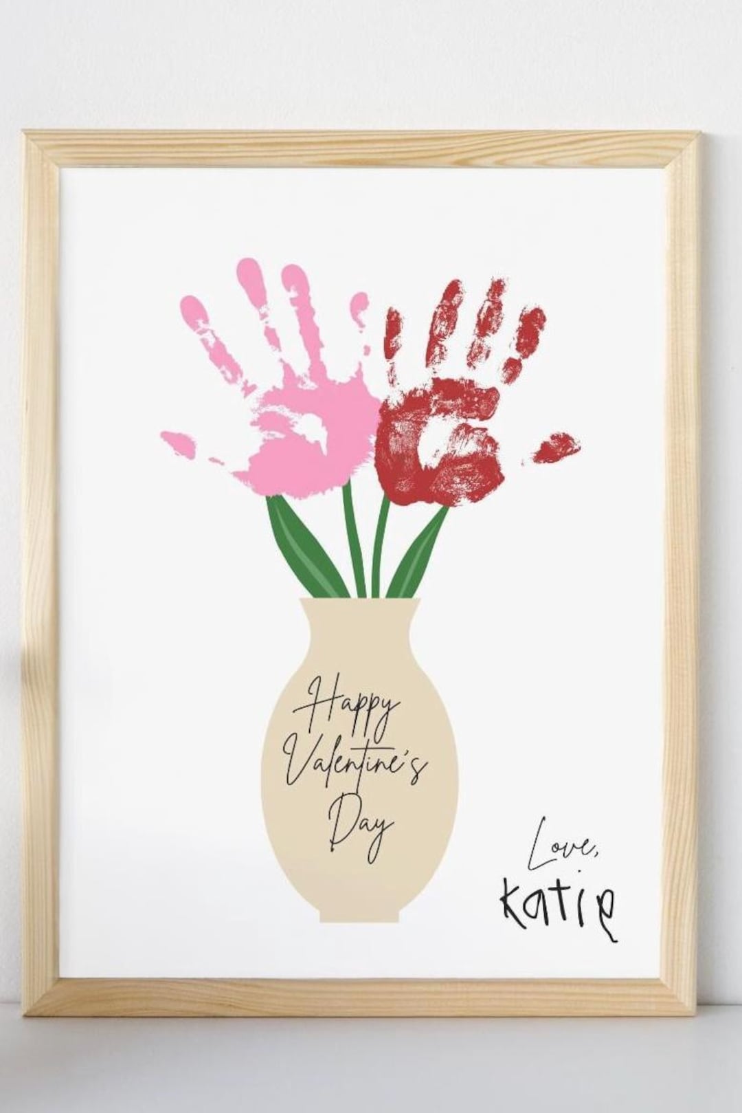 Valentines Day Handprint Craft, Valentines Day Printable Card, Kids ...