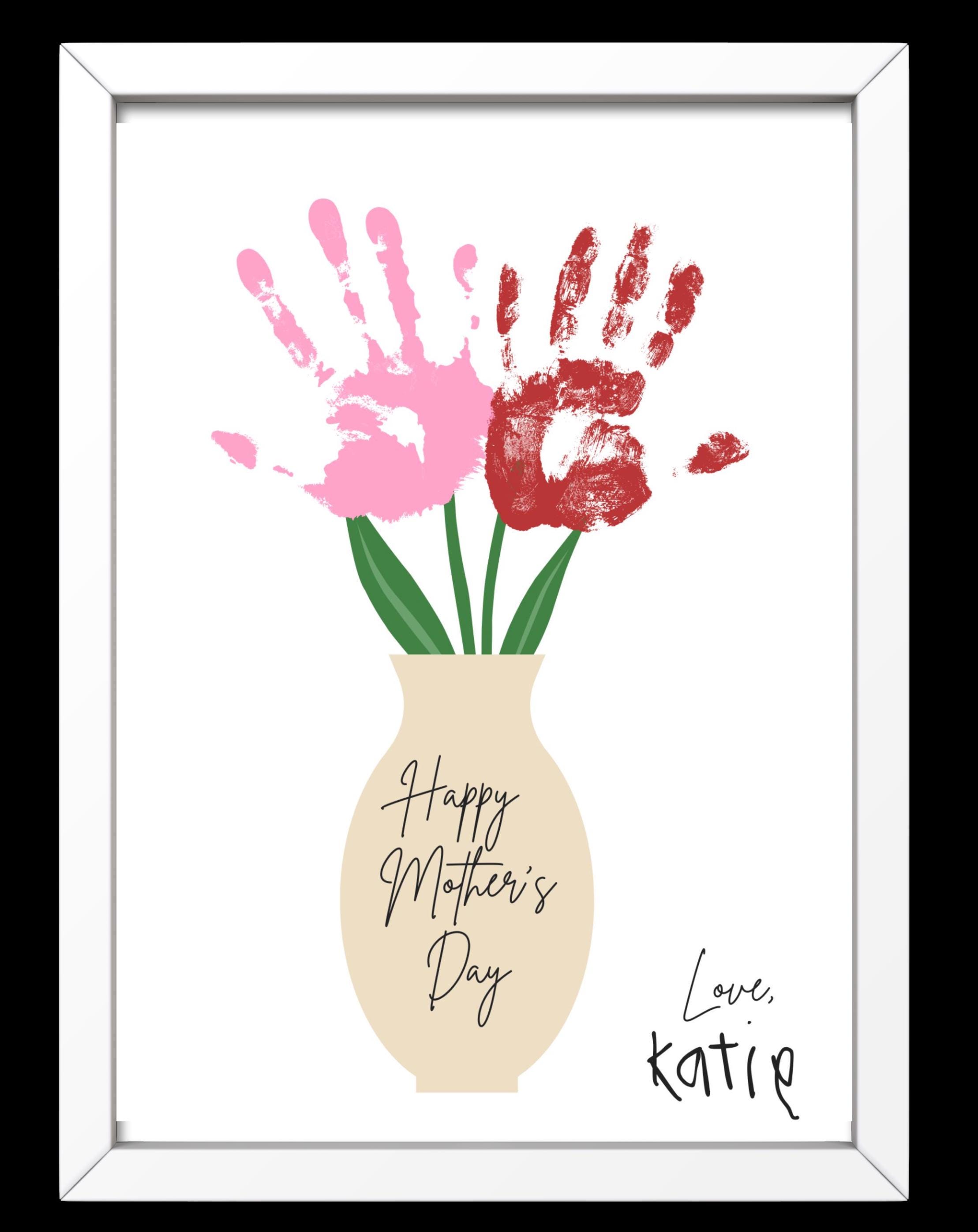 Mother's Day Handprint Craft, Mother's Day Printable Card, Kids ...