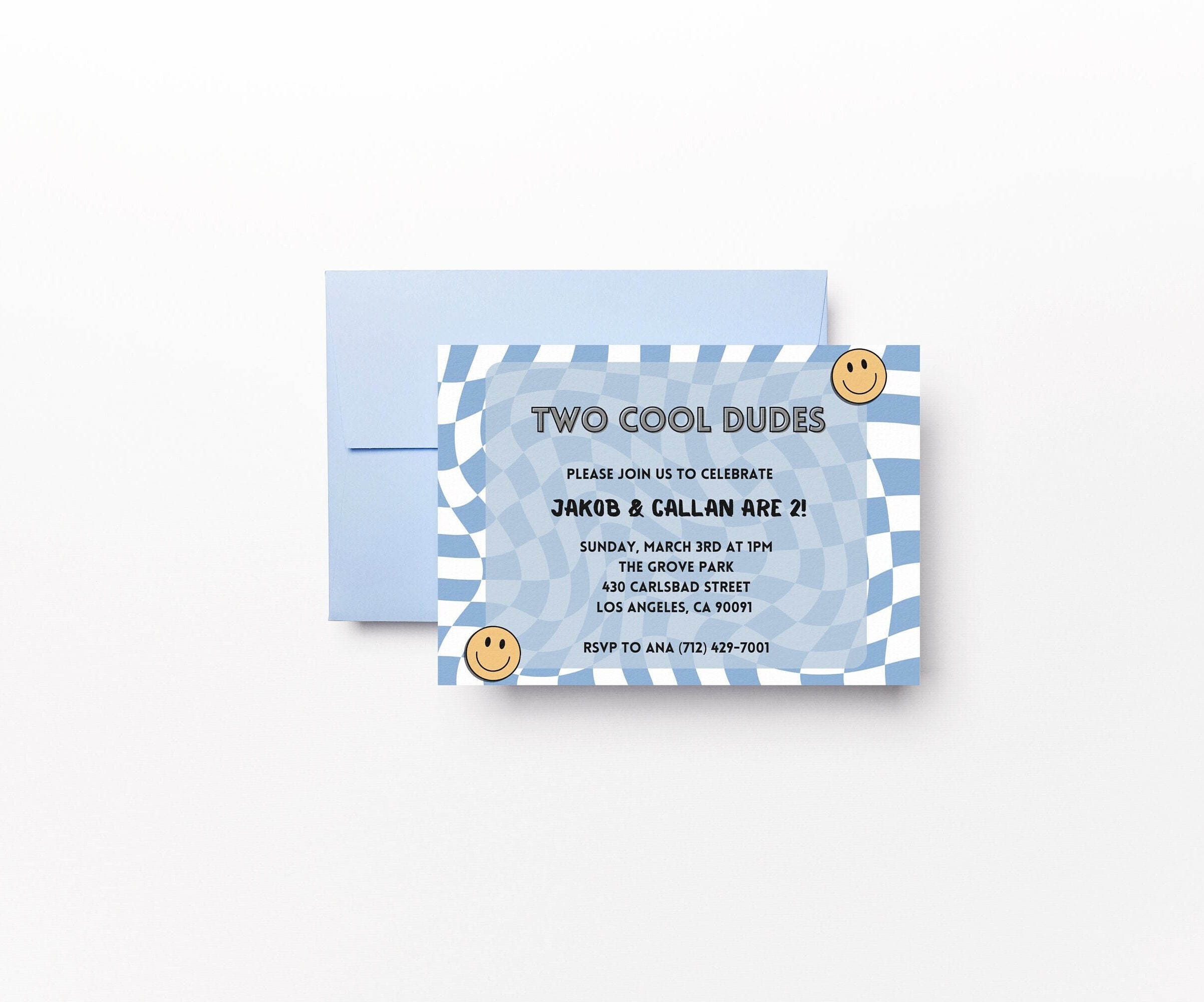 Two Cool Birthday Invitation, Twins Birthday Invitation, Joint Birthday ...