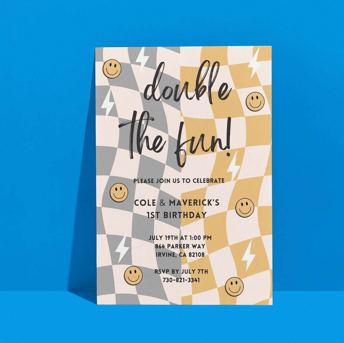Joint Birthday Invitation Double the Fun Birthday Twin - Etsy