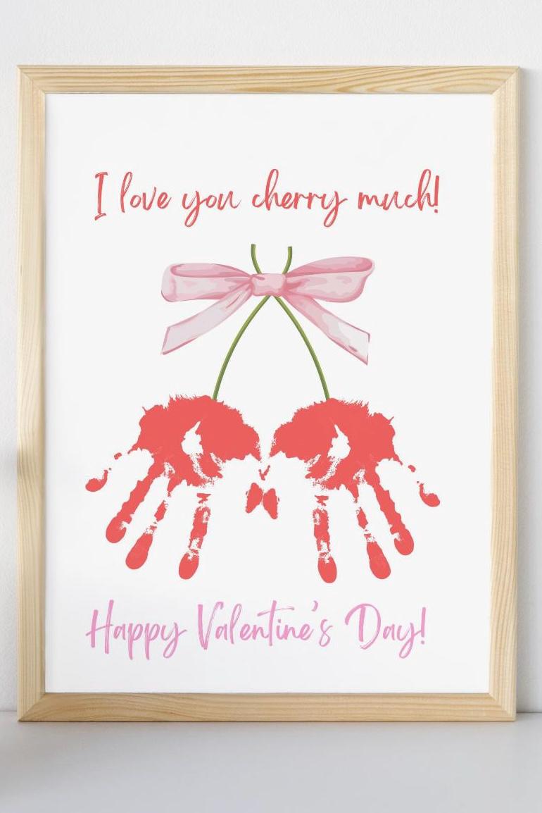 Valentines Day Handprint Craft, Valentines Printable Card, Kids ...