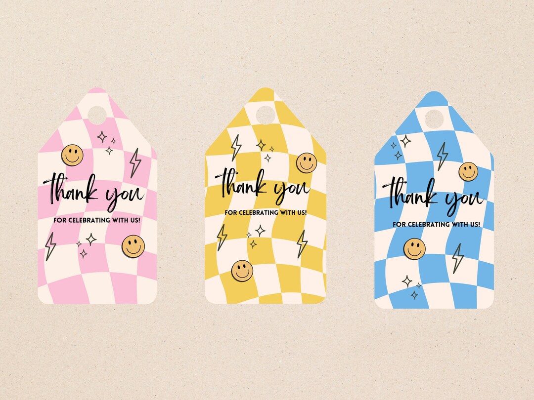 Siblings Birthday Thank You Tags, Twins Party Favor Tags, Joint ...