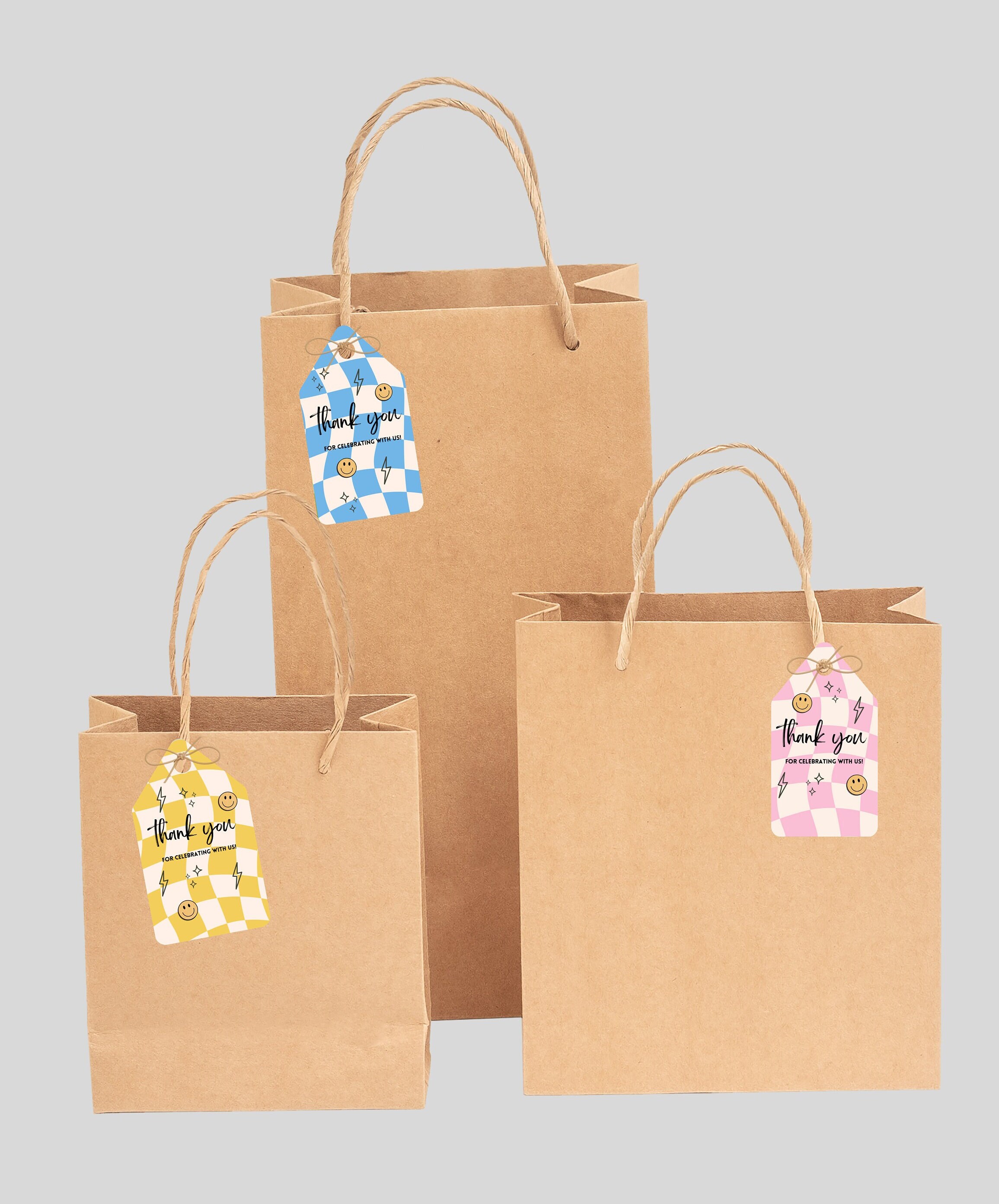 Siblings Birthday Thank You Tags, Twins Party Favor Tags, Joint ...
