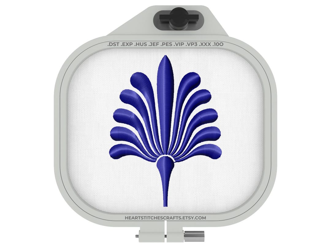 Simple Greek Palmette Machine Embroidery Design: Anthemion Motif, 4 ...