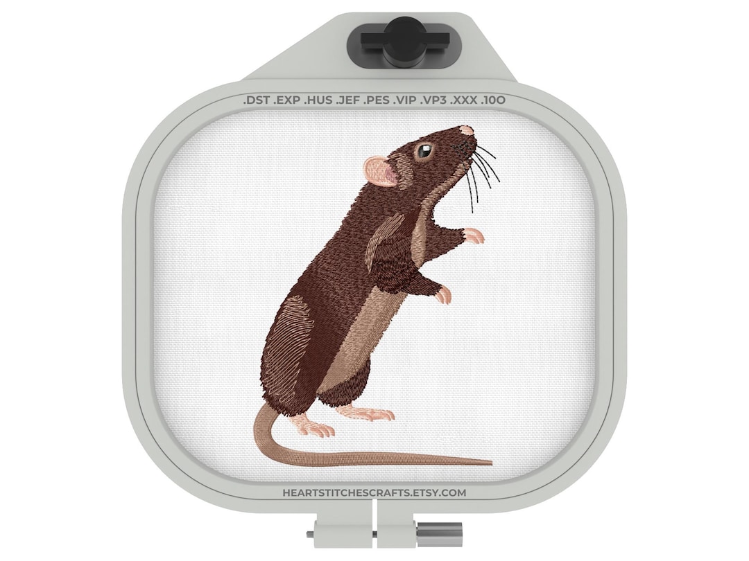 Pet Rat Machine Embroidery Design: Standing Rodent Pattern (digital ...