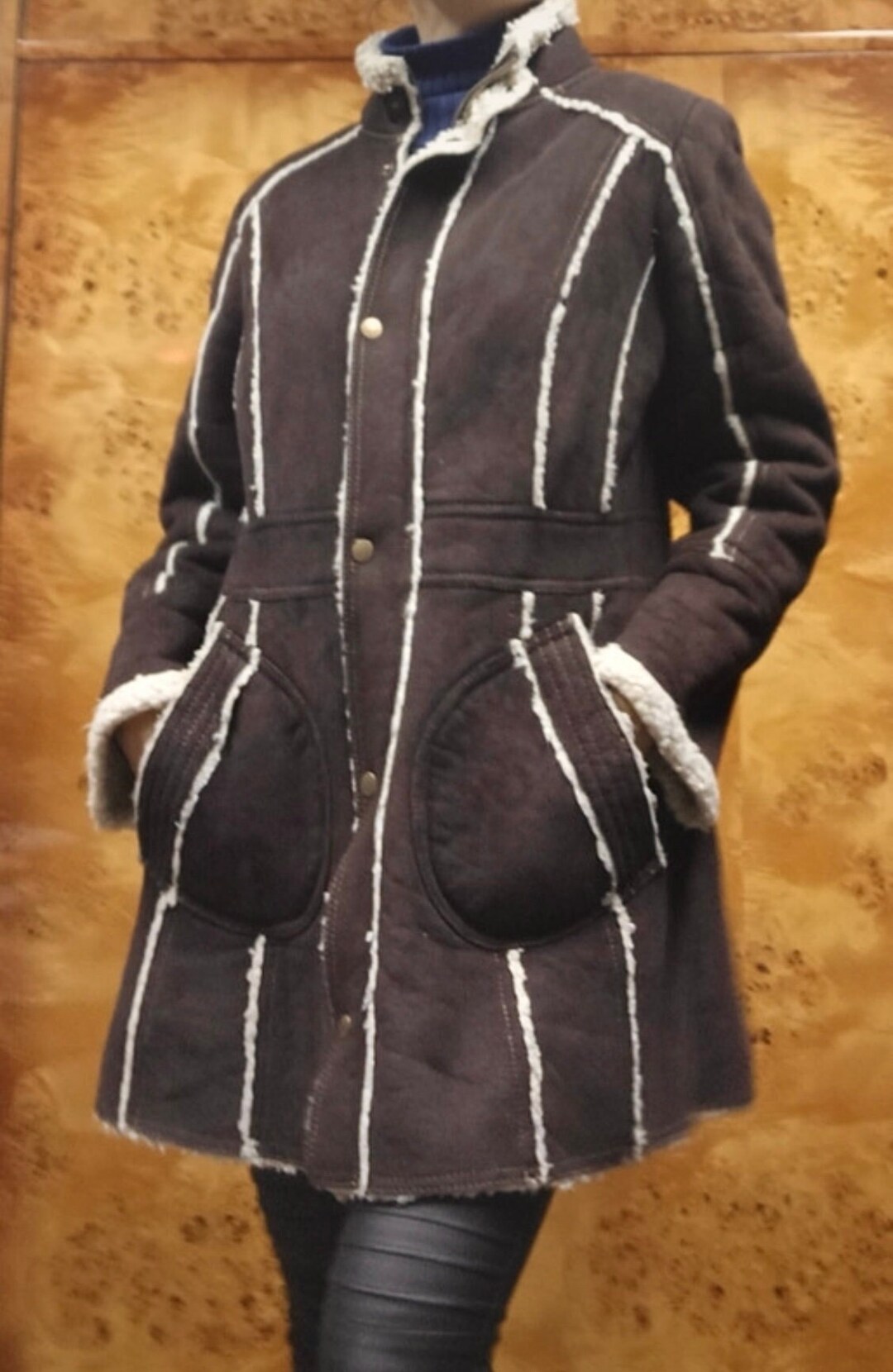 Vintage L Bhs Faux Sheepskin Winter Coat Retro 90s Old School Jacket - Etsy