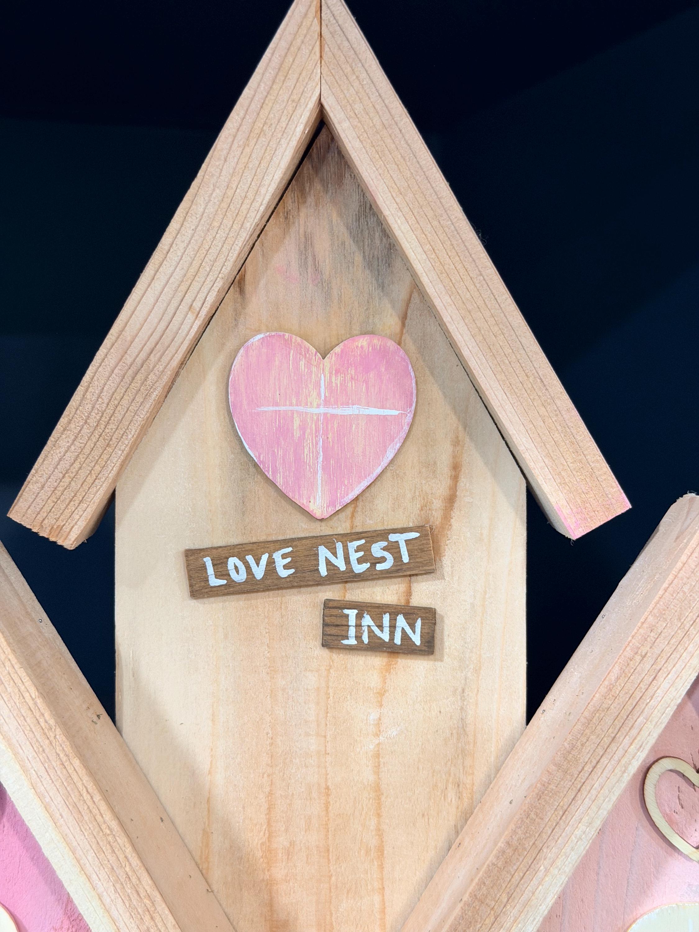 Rustic Pink Cottage, Cedar Wood Valentine Village, Personalized Decor ...