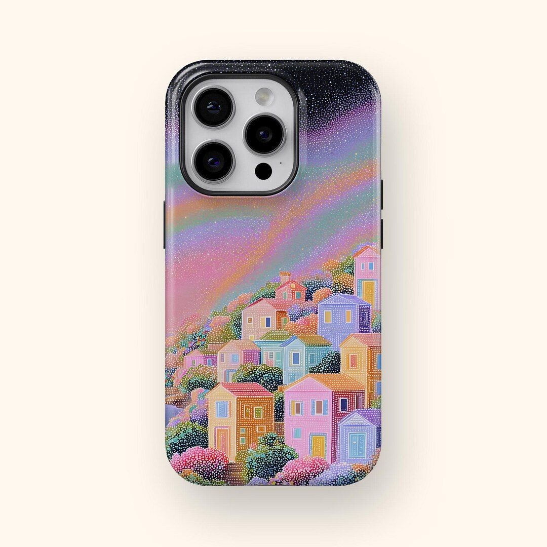 Pastel Rainbow Landscape Phone Case for iPhone 17 16 15 14 13 12 11 and ...