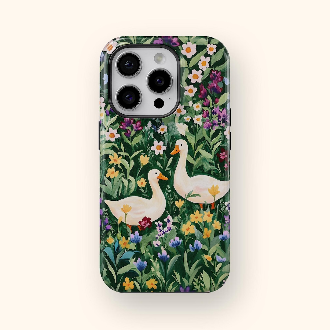 Duck Phone Case Floral Cottagecore Garden Pastel Spring Nature Cover ...