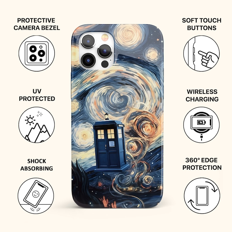 Doctor Who TARDIS iPhone Cases, Van Gogh Starry Night Inspired iPhone ...