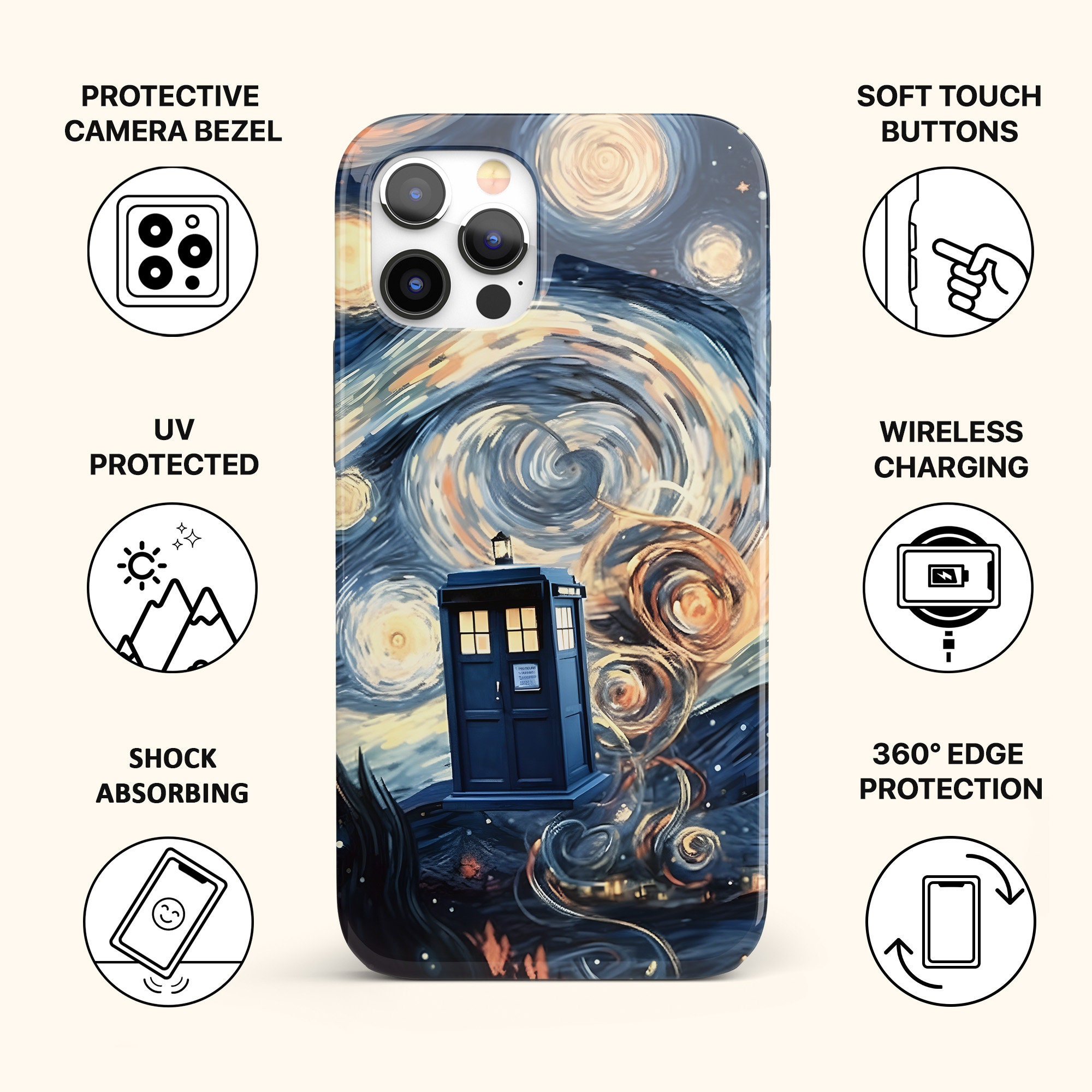 Doctor Who TARDIS iPhone Cases, Van Gogh Starry Night Inspired iPhone ...