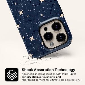 Starry Sky Phone Case Dark Blue Night Aesthetic Celestial Stars Cover ...