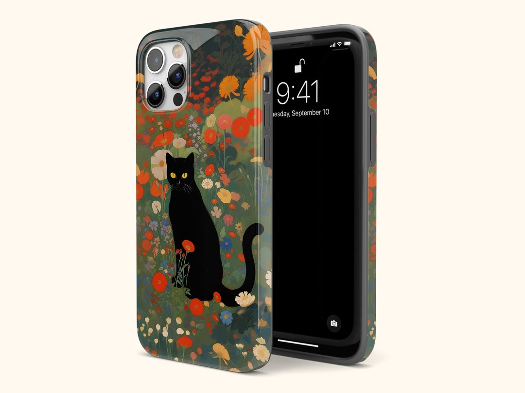 Gustav Klimt Black Cat iPhone Case Famous Painting Cases Cat - Etsy