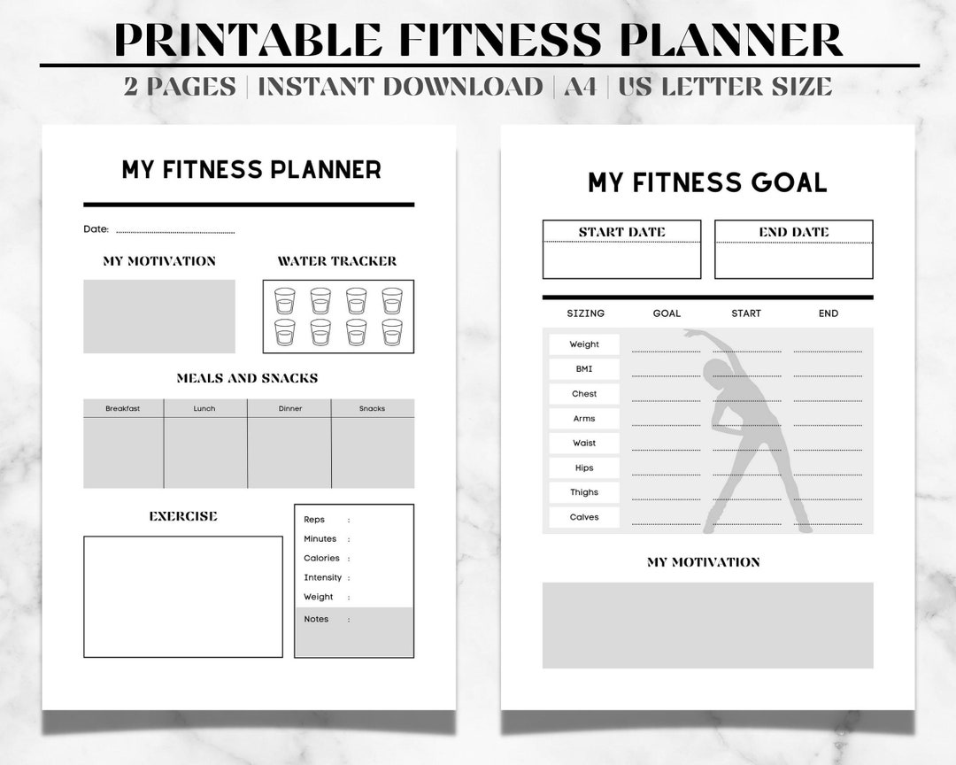 Printable Fitness Planner, Workout Planner, Daily Fitness Planner ...