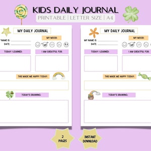 Kids Daily Journal Printable, Journal for Kids, Diary of Children, Kids ...