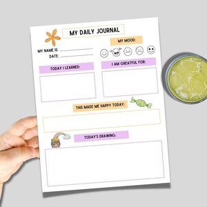 Kids Daily Journal Printable, Journal for Kids, Diary of Children, Kids ...