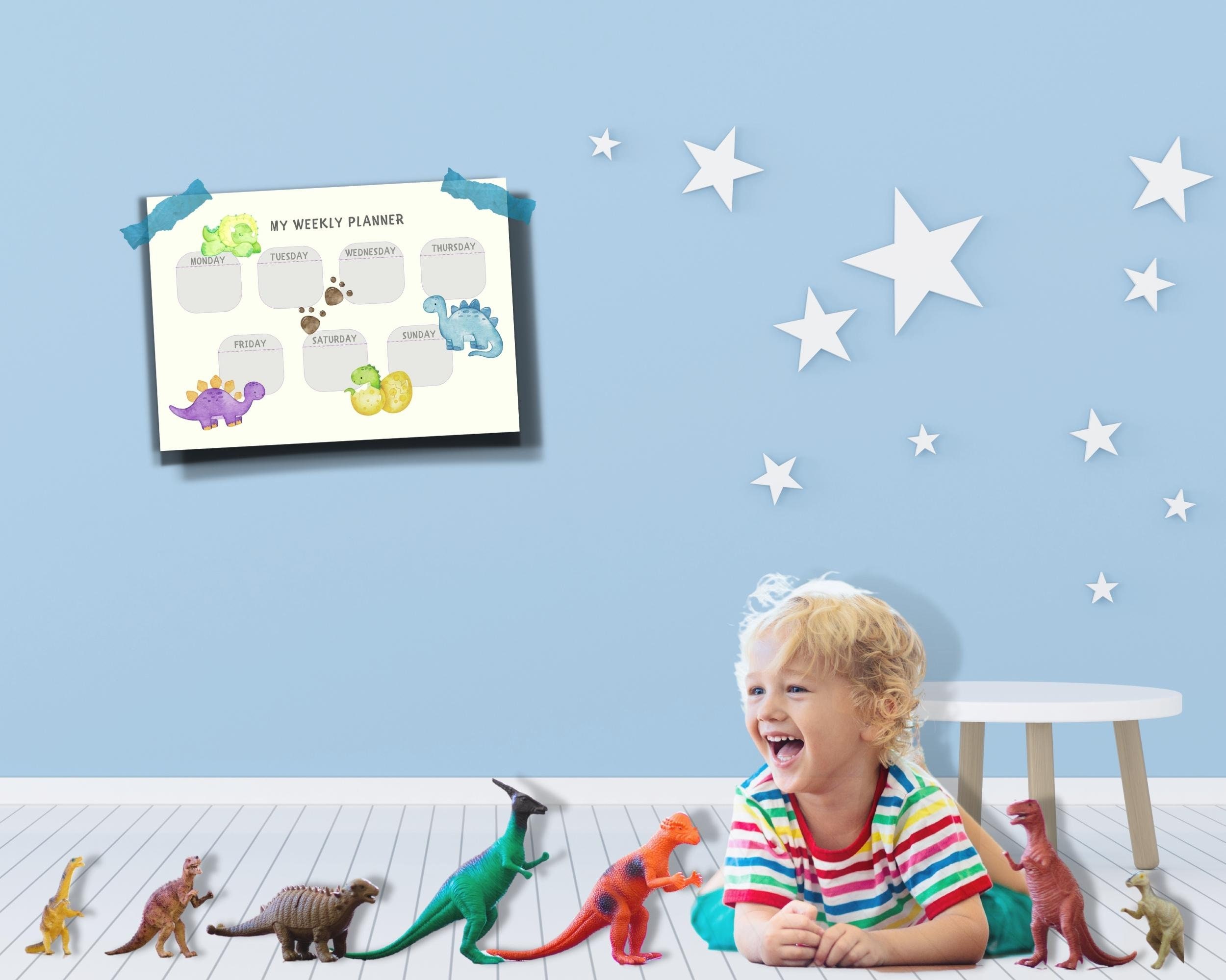 Dinosaur A4 Weekly Planner, Kids Weekly Planner, Kids Schedule ...