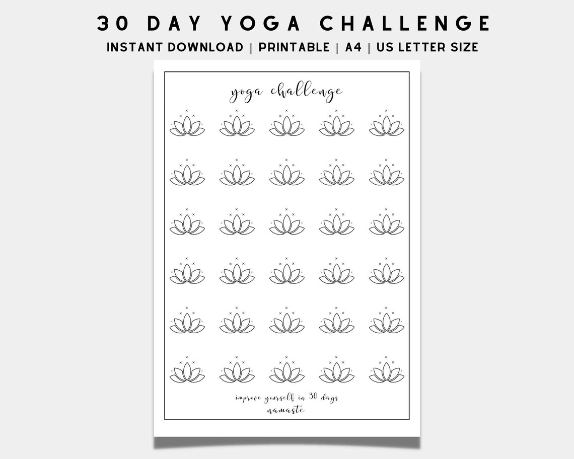 30 Day Yoga Challenge, Yoga Habit Tracker, Yoga Lifestyle, Daily Yoga ...