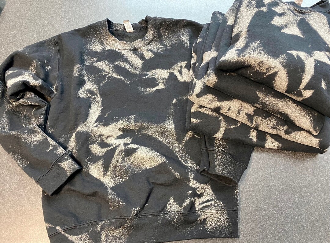 Bleached Crewnecks, Black Sweatshirt, Bleached Sweater, Blank ...