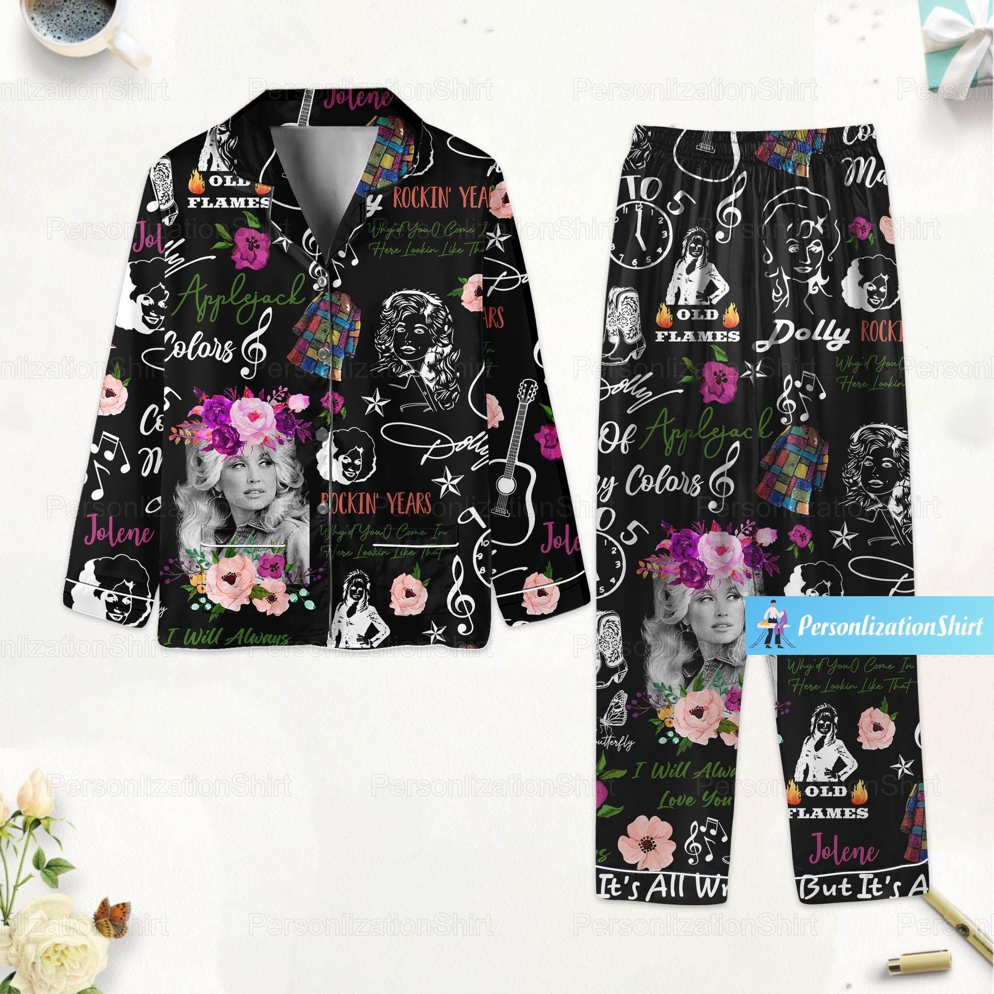 Christmas Holly Dolly Pajamas, Dolly Parton Pajamas Set, Holly Dolly ...