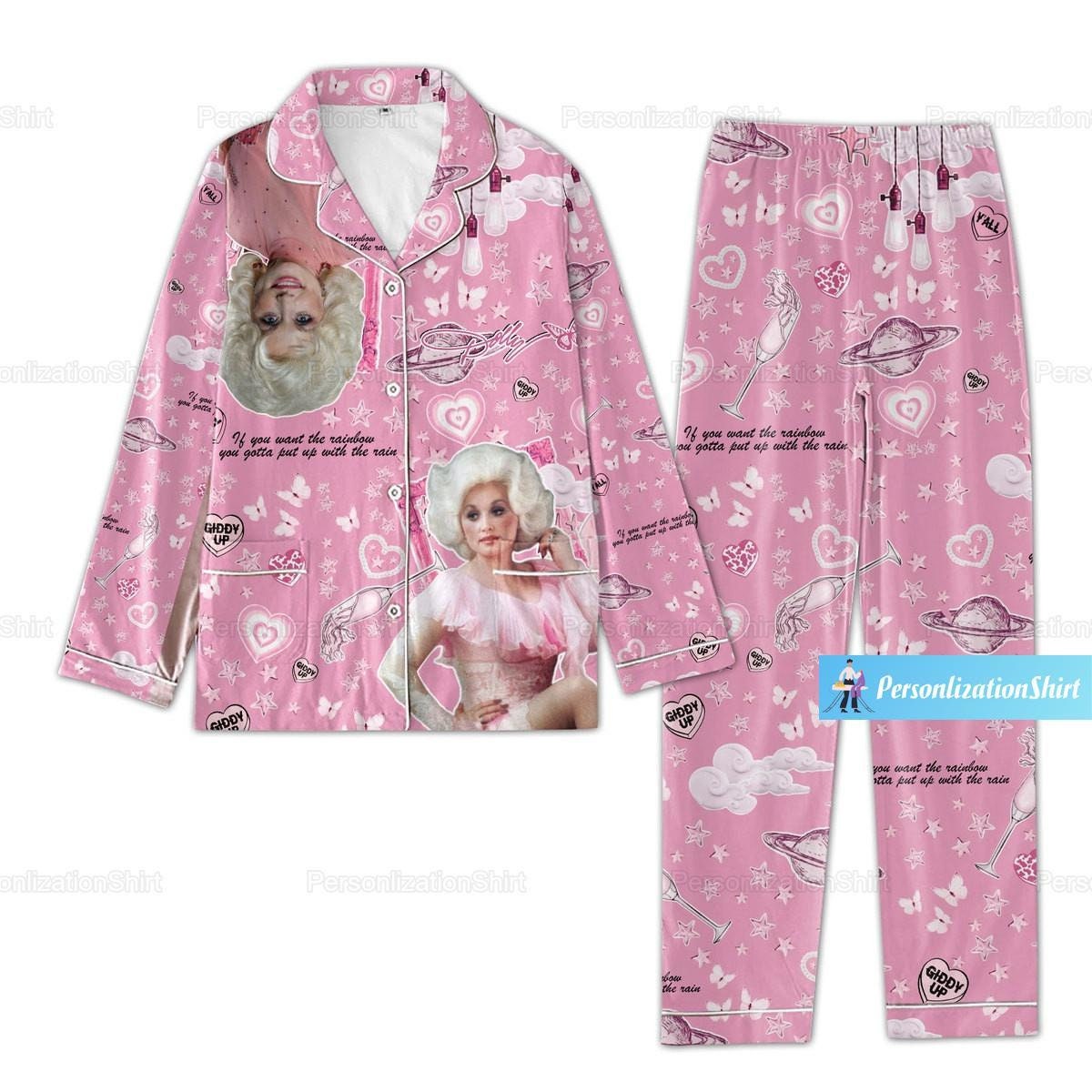Christmas Dolly Pajamas Set, Holly Dolly Pajamas Pants, Dolly Parton ...
