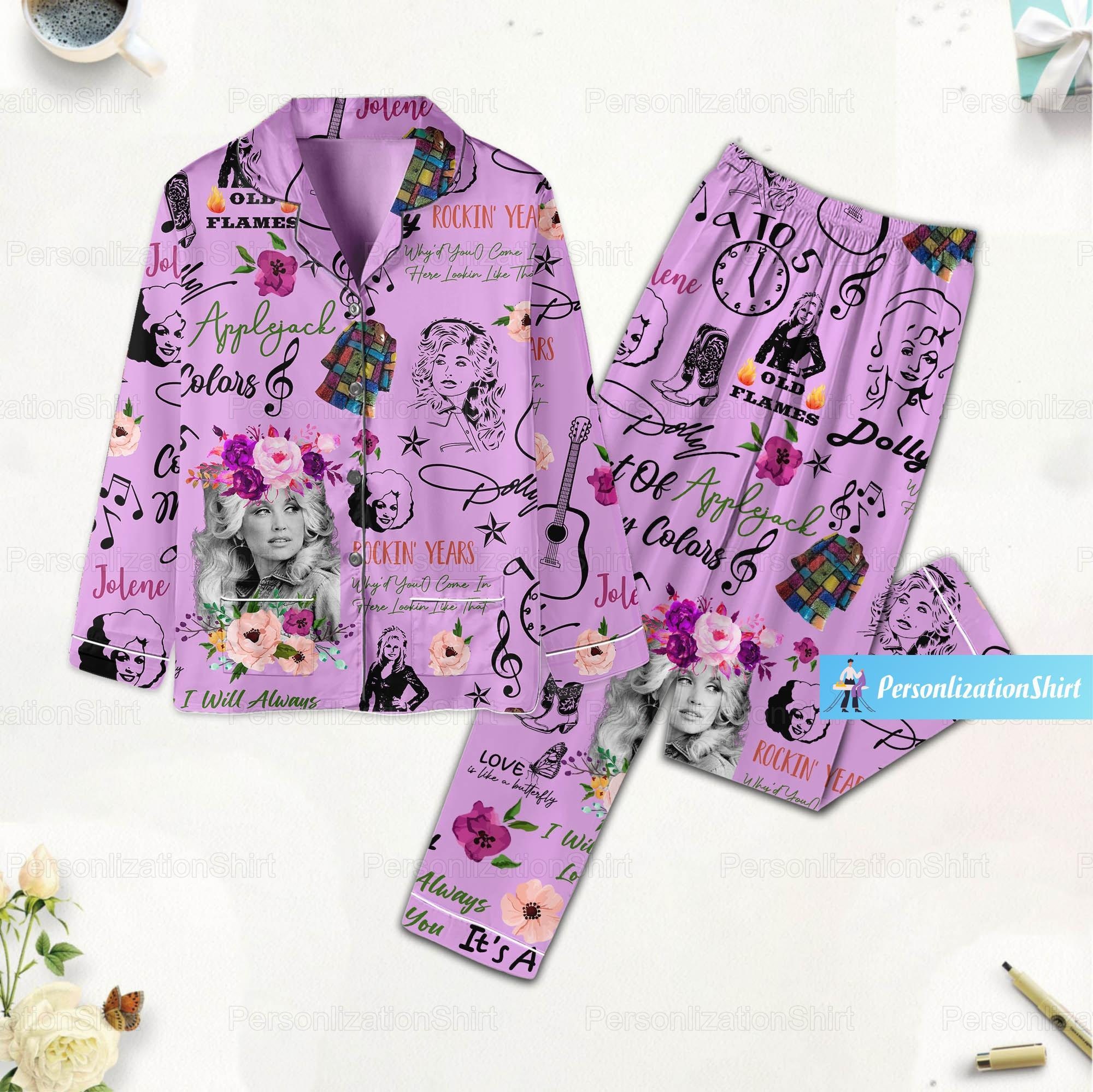 Christmas Holly Dolly Pajamas, Dolly Parton Pajamas Set, Holly Dolly ...