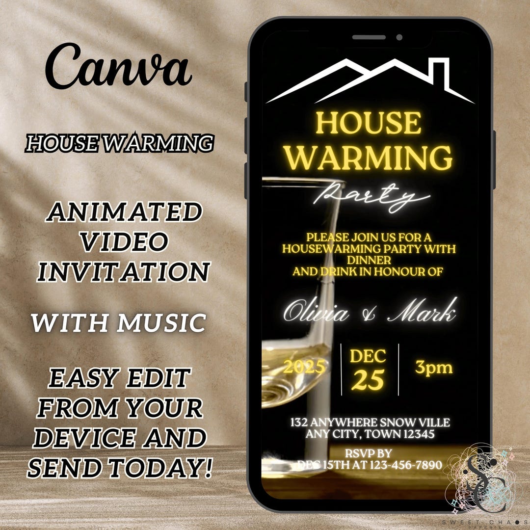 Housewarming Party Invitation, Video Invitation, New Home Invite ...