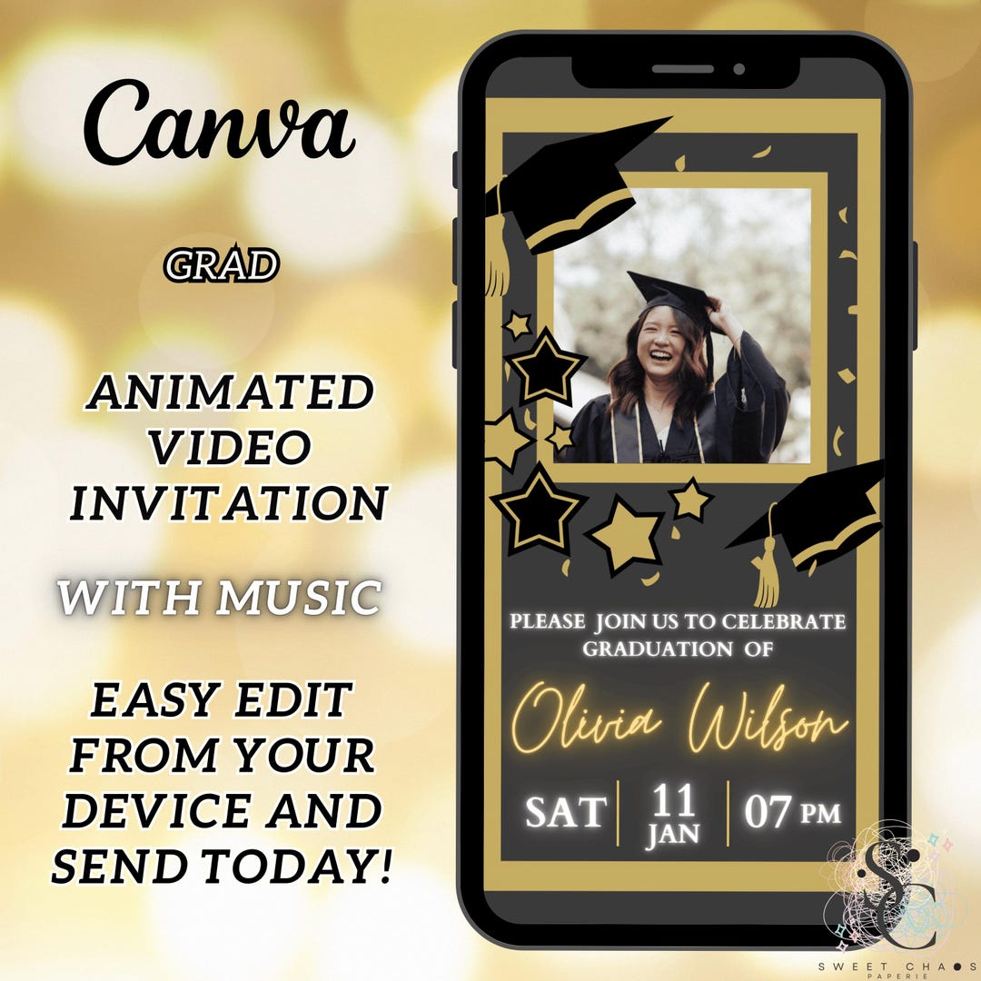 Editable Graduation Invitation Template With Photo, Modern Printable ...