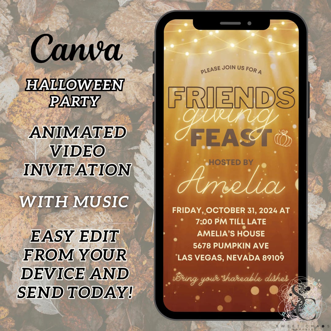Digital Friendsgiving Invitation, Friendsgiving Dinner Evite ...