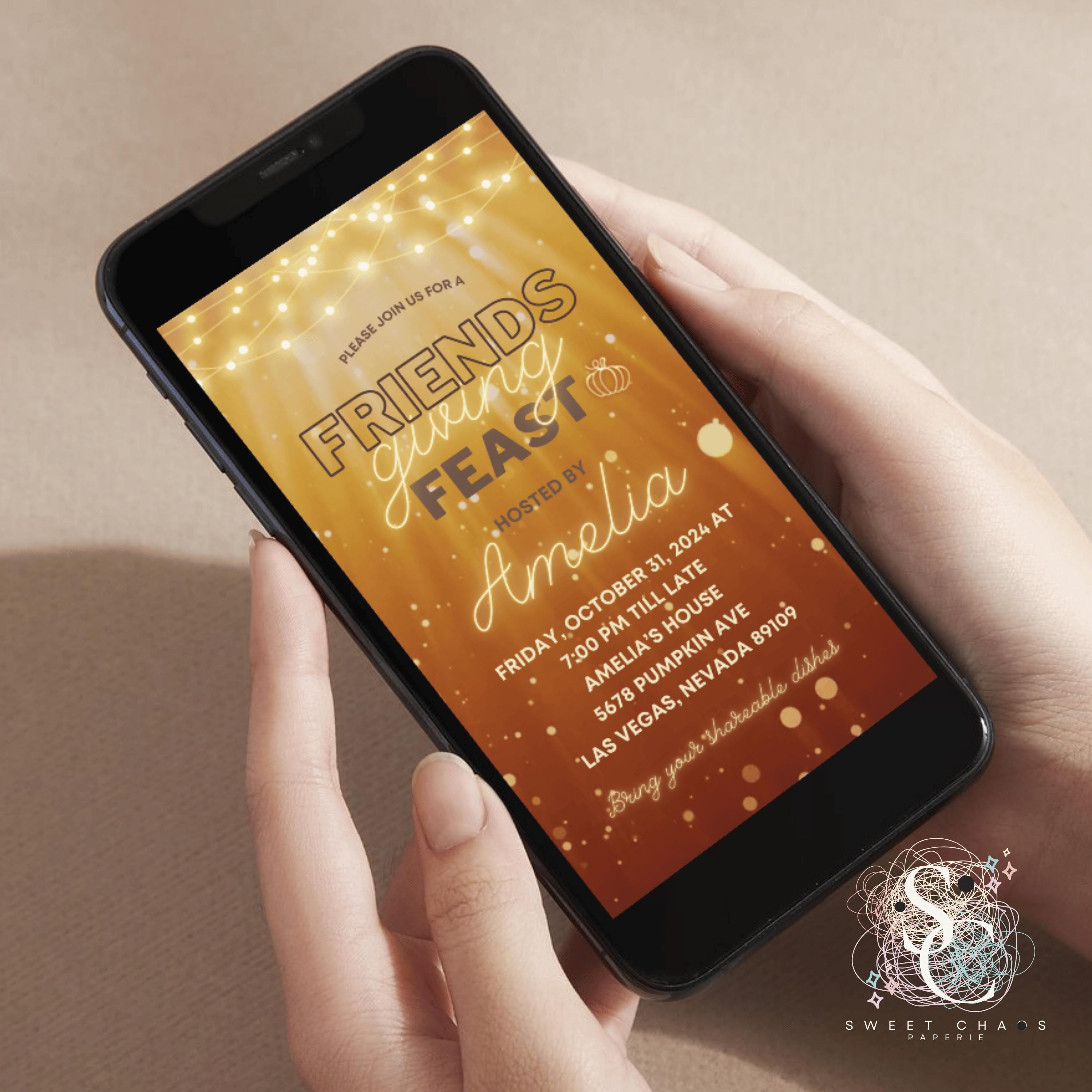 Digital Friendsgiving Invitation, Friendsgiving Dinner Evite ...