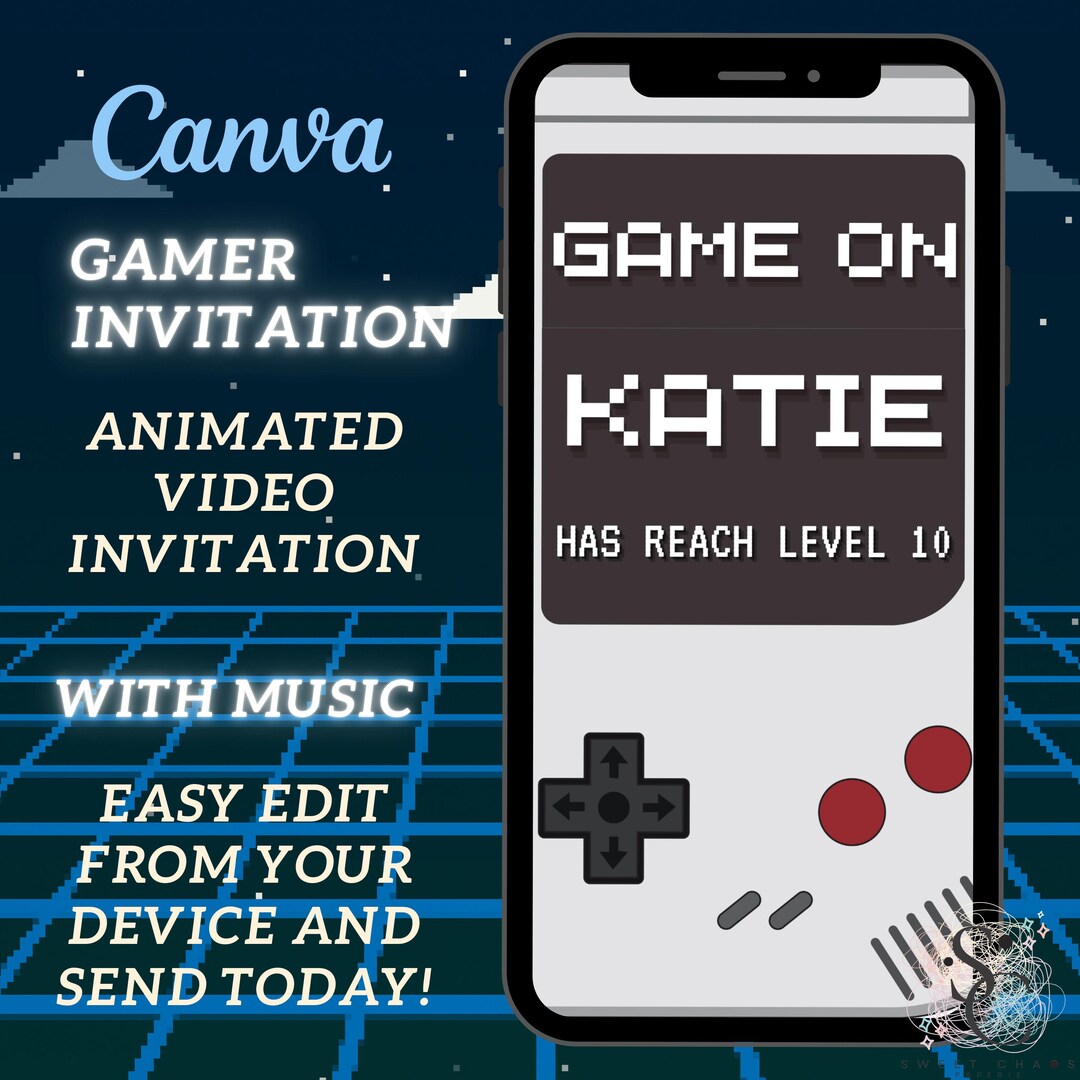Video Game Birthday Party Invitation Template, Customizable Retro ...
