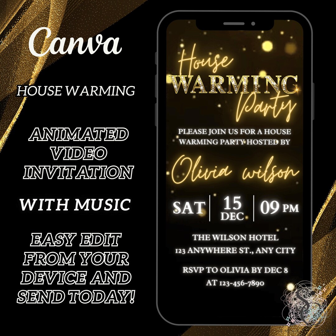 Digital Housewarming Party Invitation, Animated House Warming Invite ...
