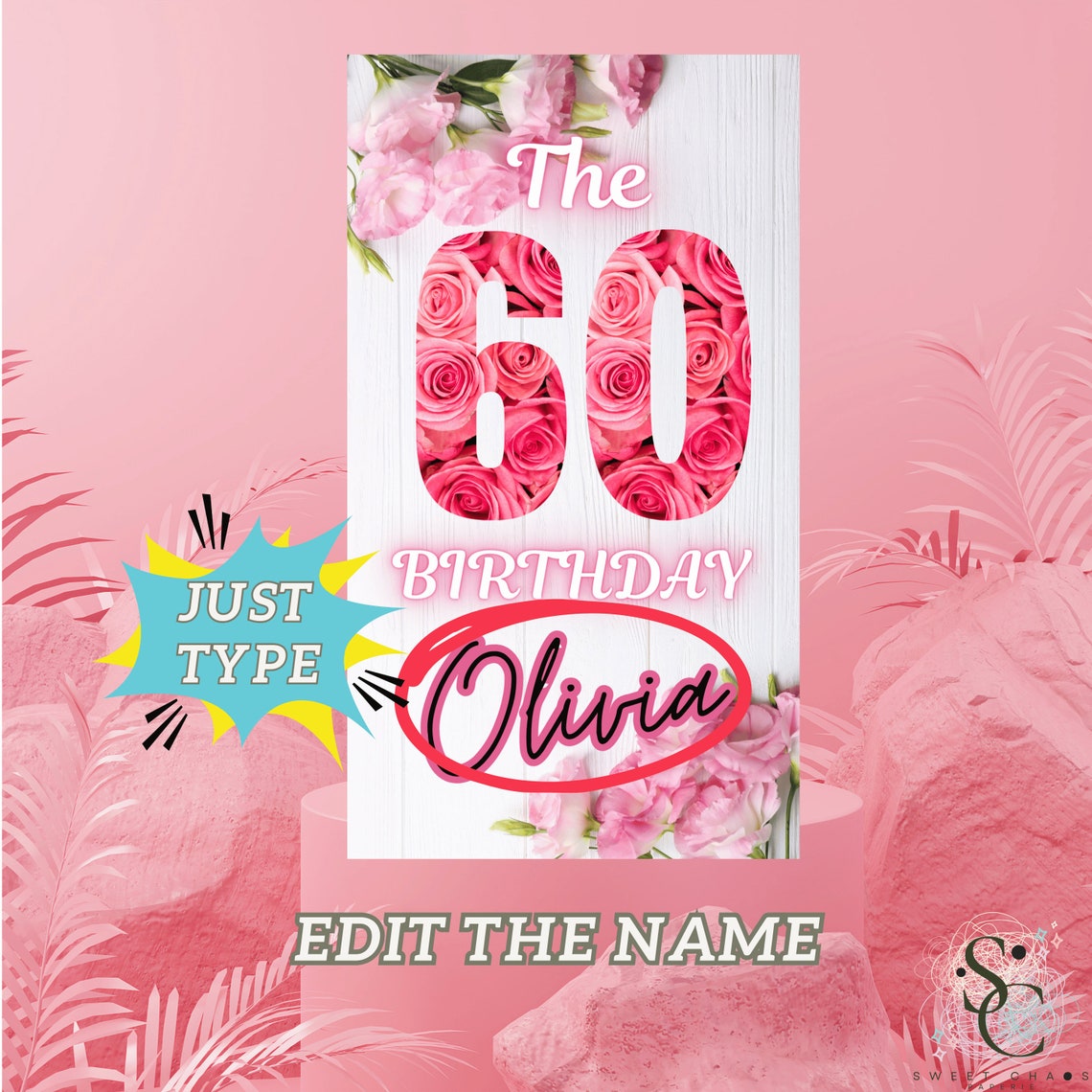 Animated 60th Birthday Video Invitation, Editable Digital Party Evite ...