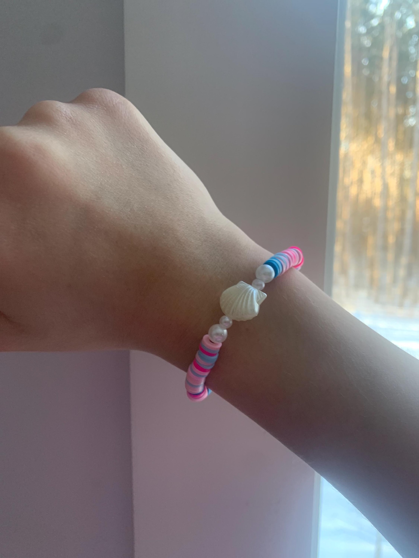 Cutesy - Clay Bead With Sea Shell Charm ~BRACELET~ - Etsy