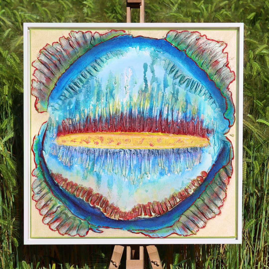 Star Birth 'yellow Hour' 3D Mural Relief Acrylic Art With Floater Frame ...