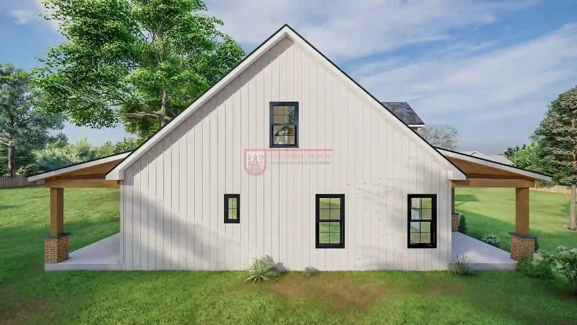 5 Bedroom Barndominium Floor Plan - Drawing Blueprints 212SVD - Etsy