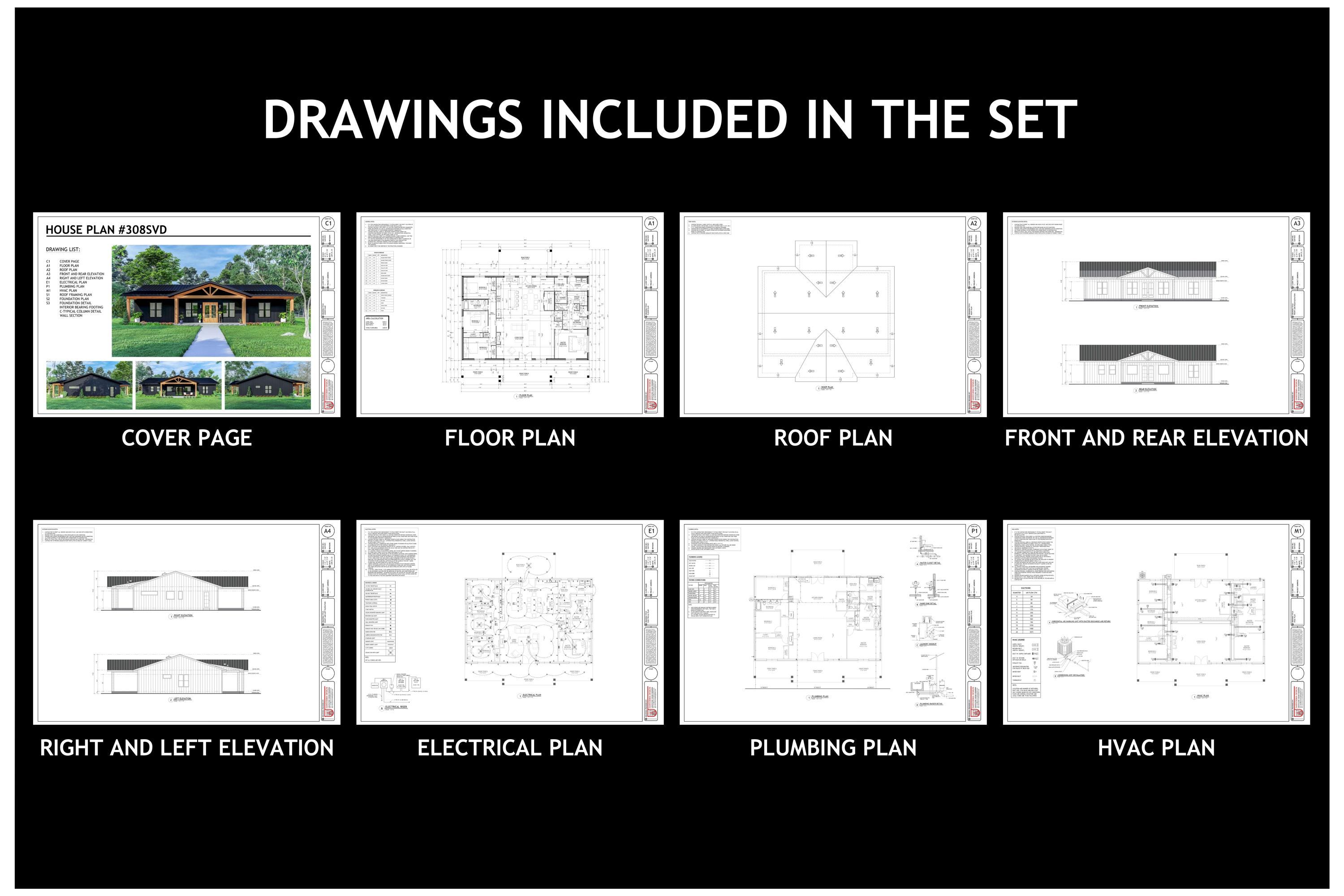 40X60 Barndominium Floor Plan - 4 Bed | 2.5 Bath - 2400 SF Drawing ...