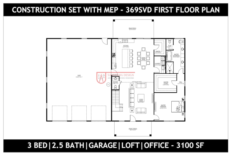 3 Bedroom Barndominium With Loft - 2 Level Barndo | Office | Garage ...