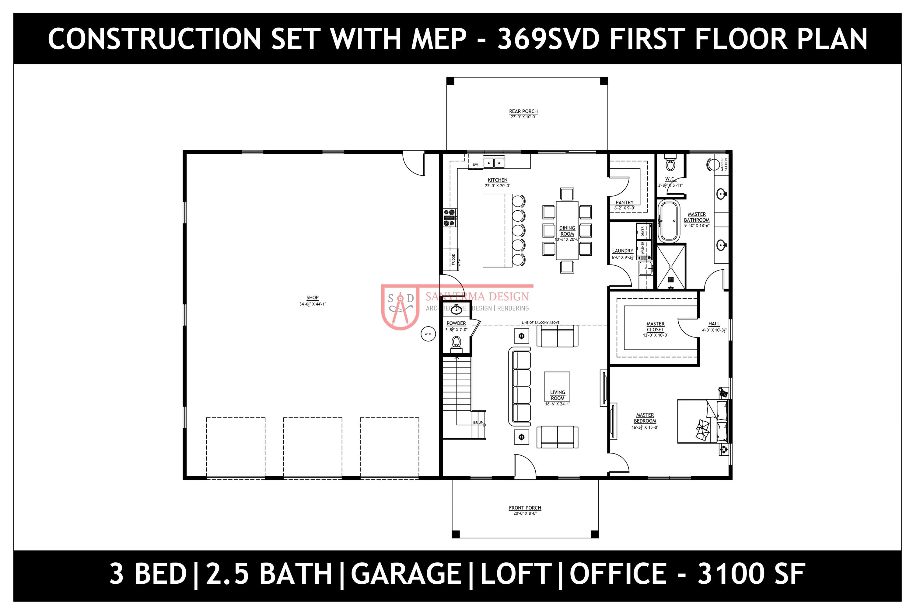 3 Bedroom Barndominium With Loft - 2 Level Barndo | Office | Garage ...