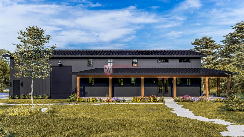 30x80 Barndominium Floor Plan With Loft & Wraparound Porch |4 Bedroom 2 ...